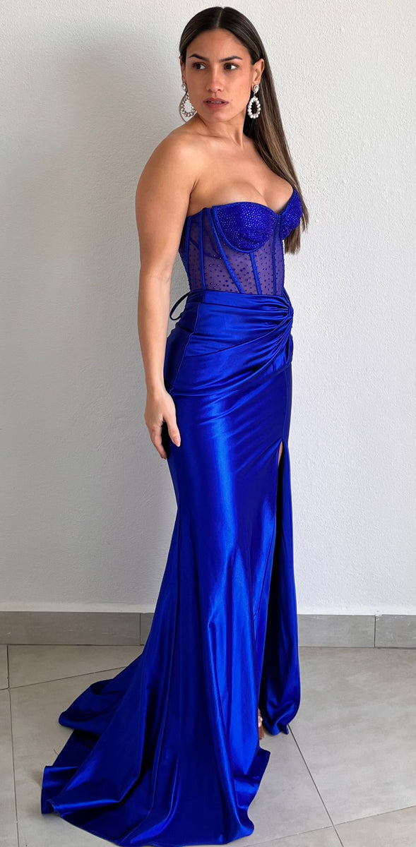 Rare Presence Royal Corset Rhinestones Formal Gown – Zil boutique