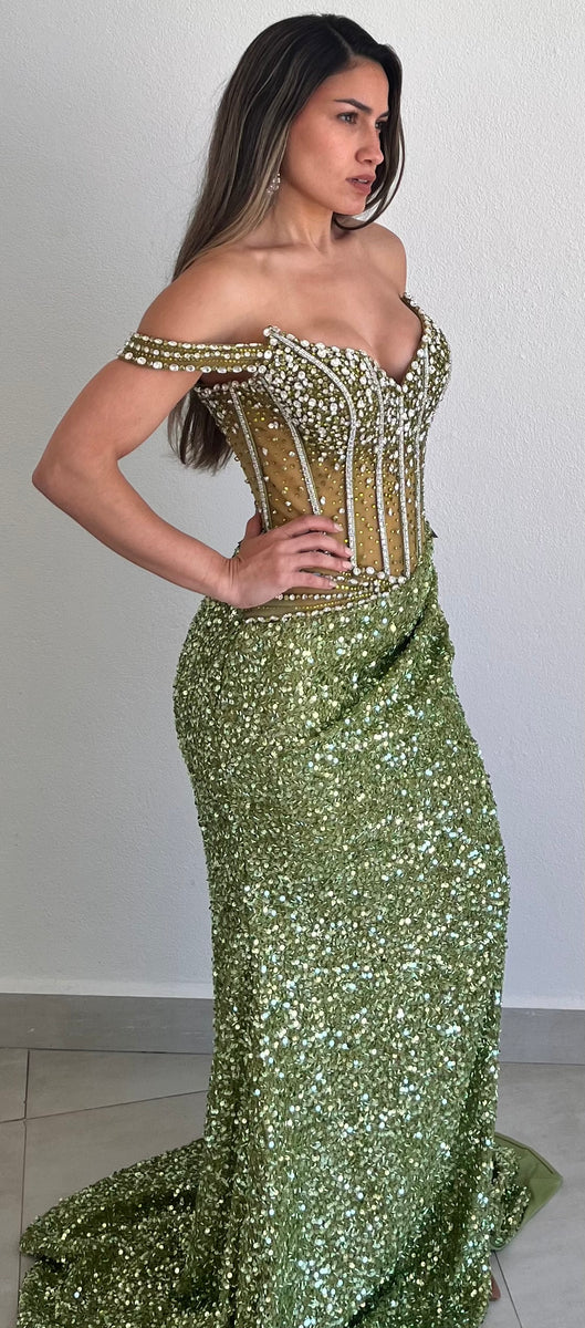 Gorgeous Gems Greenery Sequins Formal Gown – Zil boutique