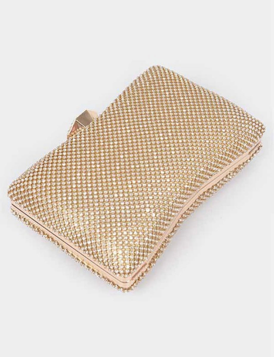 All that Glitters Gold Rhinestones Clutch – Zil boutique